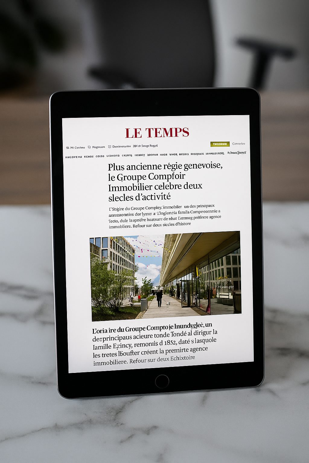2 siècles d'histoire célébrés par le journal Le Temps - Comptoir Immobilier